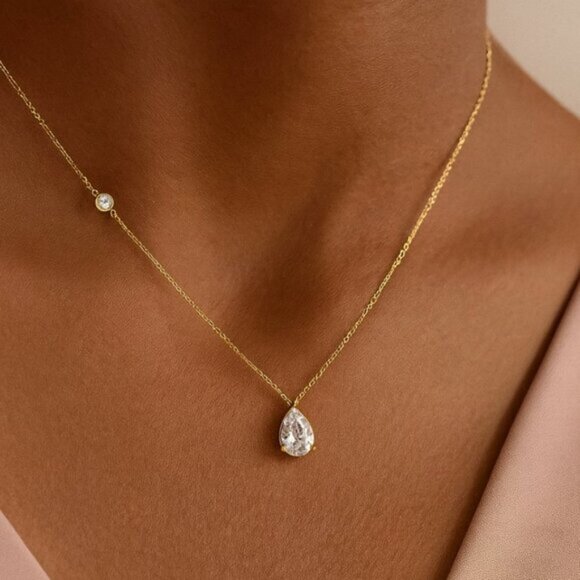 Jewelry | Meredith Lab Diamond Teardrop Necklace | Poshmark